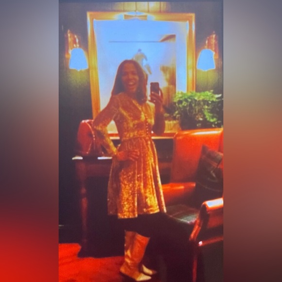 Vintage | Dresses | 96s Mr Mort Vintage Metallic Gold Lurex Coat Dress ...